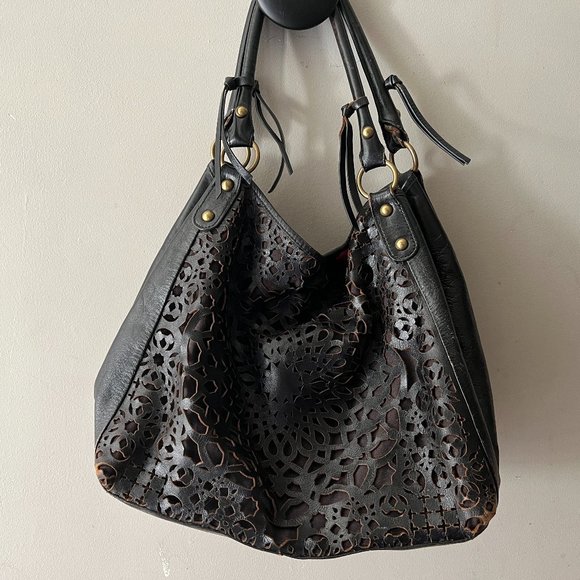 Isabella Fiore | Bags | Isabella Fiore Victoria Tote Laser Cut Leather ...